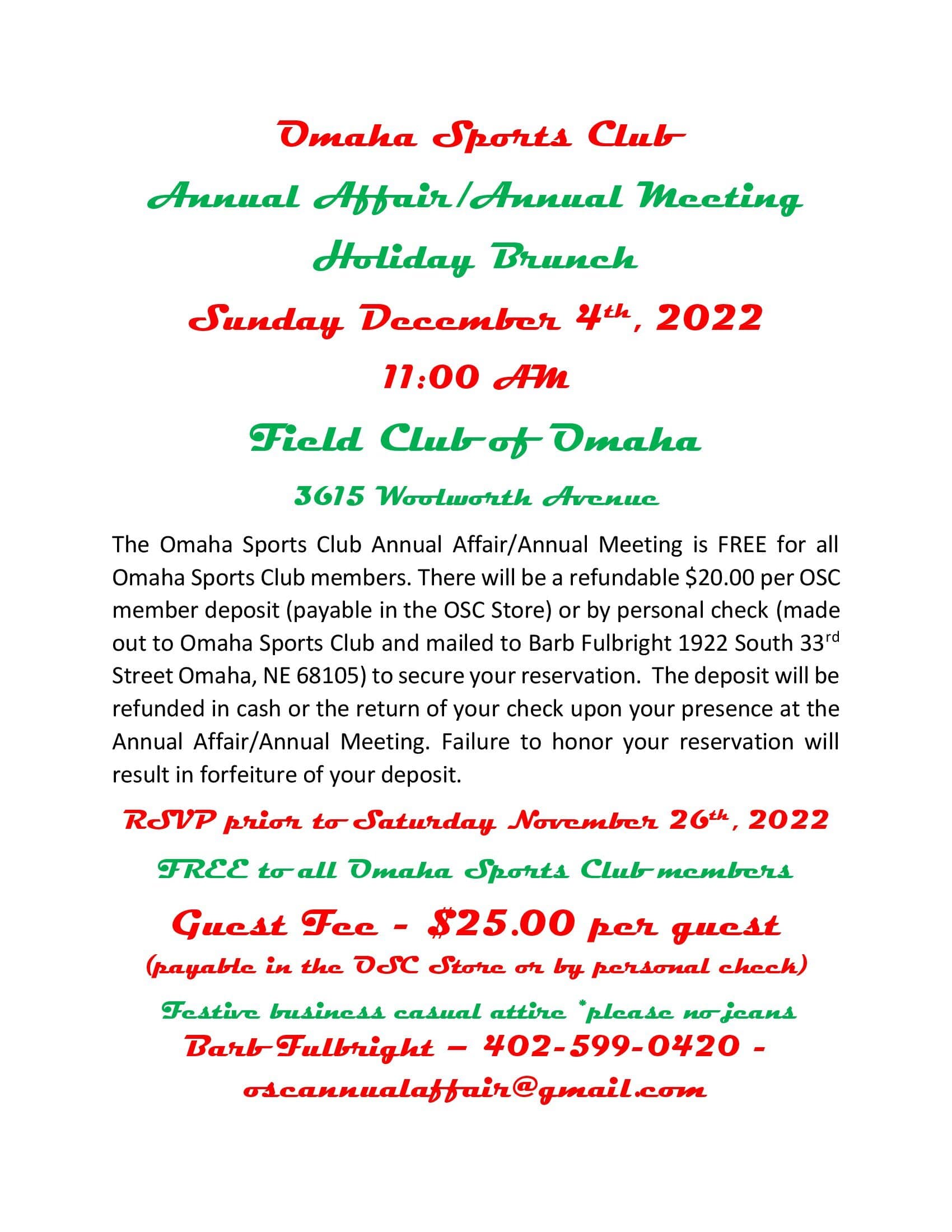 2022 Annual Affair – Omaha Sports Club